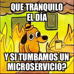 Meme Personalizado - Que tranquilo el día y si tumbamos un microservicio? - 33209772