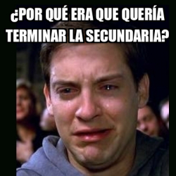 Meme crying peter parker - ¿POR QUÉ ERA QUE QUERÍA TERMINAR LA ...