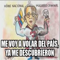 Meme Personalizado - Me voy a volar del país, ya me descubrieron - 33225532