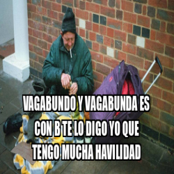 Meme Personalizado - vagabundo y vagabunda es con b te lo digo yo que ...