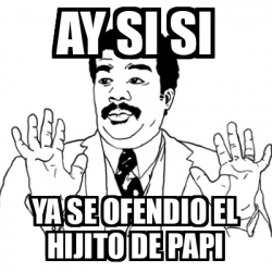 Meme Ay Si - AY SI SI YA SE OFENDIO EL HIJITO DE PAPI - 33231708