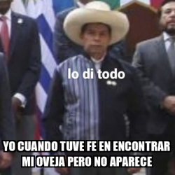 Meme Personalizado - yo cuando tuve fe en encontrar mi oveja pero no aparece - 33232968