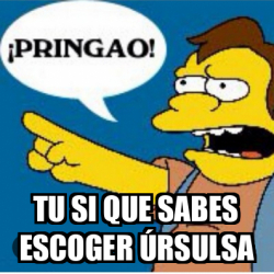 Meme Personalizado - Tu si que sabes escoger úrsulsa - 33239092