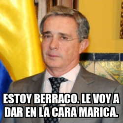 Meme Personalizado - Estoy berraco. Le voy a dar en la cara marica ...