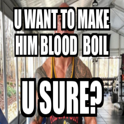Meme Personalizado - u want to make him blood boil u sure? - 33245893