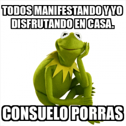 Meme Kermit the frog - Todos manifestando y yo disfrutando en casa ...