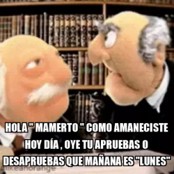 Meme Personalizado - hola " MAMERTO " COMO AMANECISTE HOY DÍA , OYE TU ...
