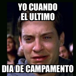 Meme crying peter parker - yo cuando el ultimo dia de campamento - 33278361