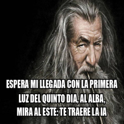 Meme Personalizado - Espera mi llegada con la primera luz del quinto ...