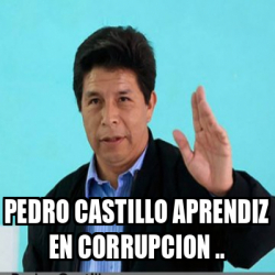Meme Personalizado - pedro castillo aprendiz en corrupcion .. - 33313293