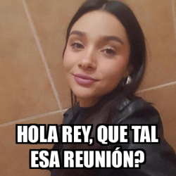 Meme Personalizado - HOLA REY, QUE TAL ESA ReuNIÓN? - 33318936