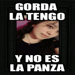 Meme Personalizado - Gorda la tengo Y no es la panza - 33320728