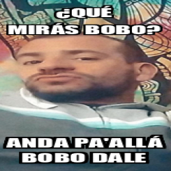 Meme Personalizado - ¿Qué mirás bobo? Anda pa'allá bobo dale - 33324247