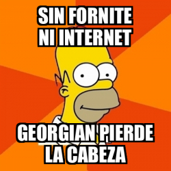 Meme Homer - Sin Fornite ni internet Georgian pierde la cabeza - 33330780