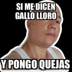 Meme Personalizado - si me dicen gallo lloro y pongo quejas - 33348802
