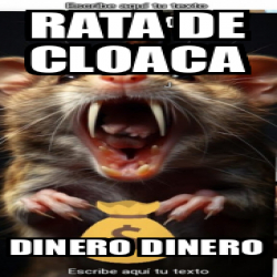 Meme Personalizado - RATA DE CLOACA DINERO DINERO - 33353168