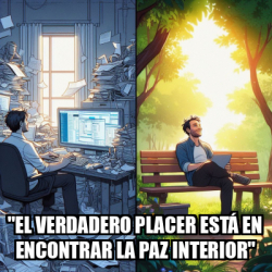 Meme Personalizado - "El verdadero placer está en encontrar la paz ...