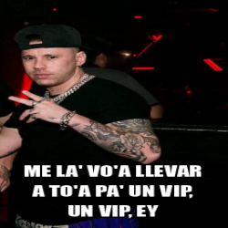 Meme Personalizado - Me la' vo'a llevar a to'a Pa' un VIP, un VIP, ey ...