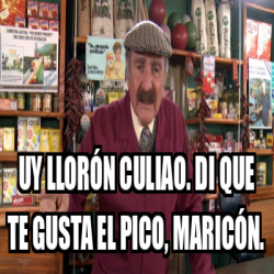Meme Personalizado - Uy llorón culiao. Di que te gusta el pico, maricón ...