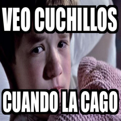 Meme Personalizado - VEO CUCHILLOS CUANDO LA CAGO - 33393739