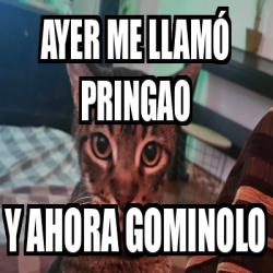 Meme Personalizado - Ayer Me Llamó Pringao Y Ahora Gominolo - 33393837