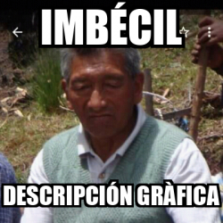 Meme Personalizado - Imbécil Descripción gràfica - 33398983
