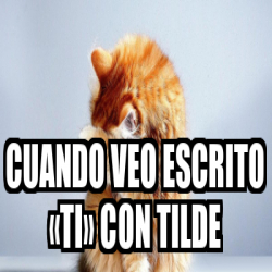 Meme Personalizado - CUANDO VEO ESCRITO «TI» CON TILDE - 33048980