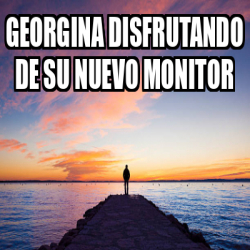 Meme Personalizado - GEORGINA DISFRUTANDO DE SU NUEVO MONITOR - 33403594