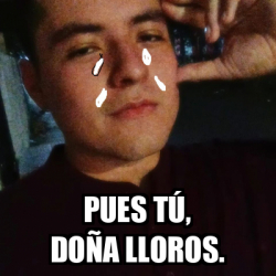Meme Personalizado - pues tú, doña lloros. - 33406798