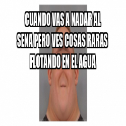 Meme Personalizado - cuando vas a nadar al sena pero ves cosas raras ...