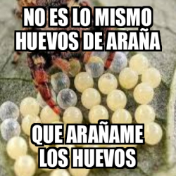Meme Personalizado - No es lo mismo huevos de araña Que arañame los ...