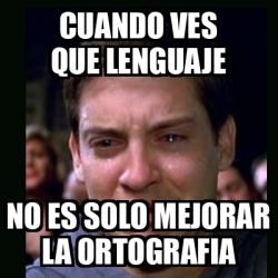 Meme crying peter parker - cuando ves que lenguaje no es solo mejorar ...