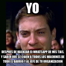 Meme crying peter parker - Yo despues de hackear el whatsapp de MIS ...