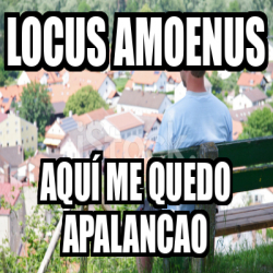 Meme Personalizado - LOCUS AMOENUS Aquí me quedo apalancao - 33465283