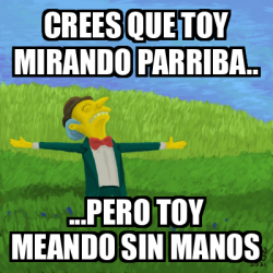 Meme Personalizado - CREES QUE TOY MIRANDO PARRIBA.. ...PERO TOY MEANDO ...
