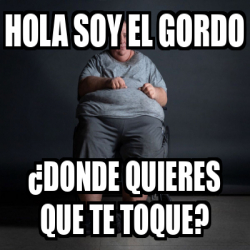 Meme Personalizado - Hola soy el gordo ¿Donde quieres que te toque ...