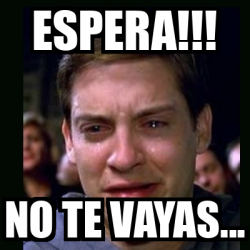 Meme crying peter parker - ESPERA!!! NO TE VAYAS... - 33496092