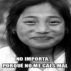 Meme Personalizado - No importa, porqué no me caes mal - 33054867