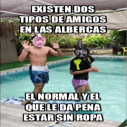 Meme Personalizado - Existen dos tipos de amigos en las albercas El ...