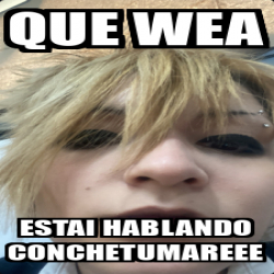Meme Personalizado - que wea estai hablando conchetumareee - 33512903