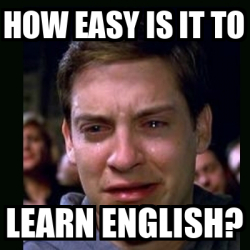 Meme crying peter parker - How easy is it to learn English? - 33536528