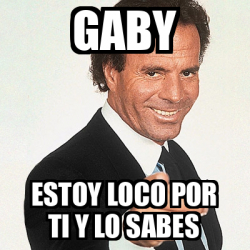 Meme Julio Iglesias - gaby estoy loco por ti y lo sabes - 33556662