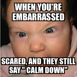 Meme Bebe furioso - when you're embarrassed scared, and they still say ...