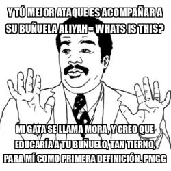 Meme Ay Si - Y tú mejor ataque es acompañar a su buñuela Aliyah= whats ...