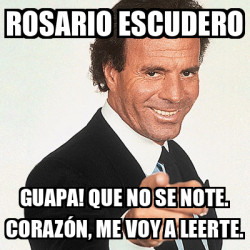 Meme Julio Iglesias - Rosario Escudero Guapa! Que no se note. Corazón ...