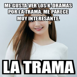 Meme Personalizado - Me gusta ver los K-Dramas por la Trama, me parece ...