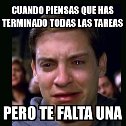 Meme crying peter parker - cuando piensas que has terminado todas las ...