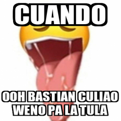 Meme Personalizado - Cuando Ooh Bastian culiao weno pa la tula - 33639686