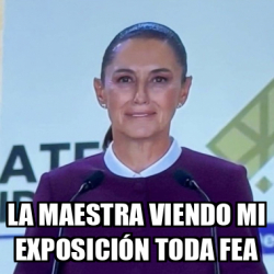 Meme Personalizado - La maestra viendo mi exposición toda fea - 33679366