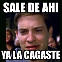 Meme crying peter parker - SALE DE AHI YA LA CAGASTE - 33072182